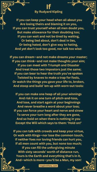 If By Rudyard Kipling - Inspire Vista