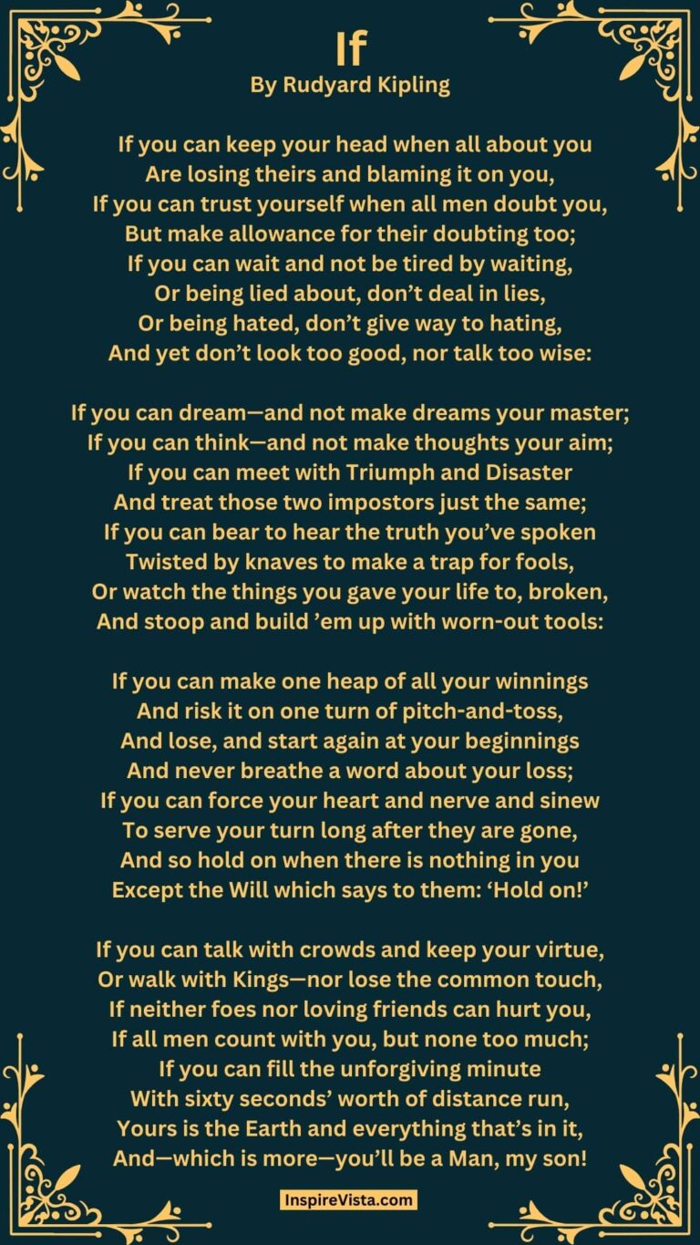 If By Rudyard Kipling - Inspire Vista