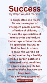 Success - By Ralph Waldo Emerson - Inspire Vista